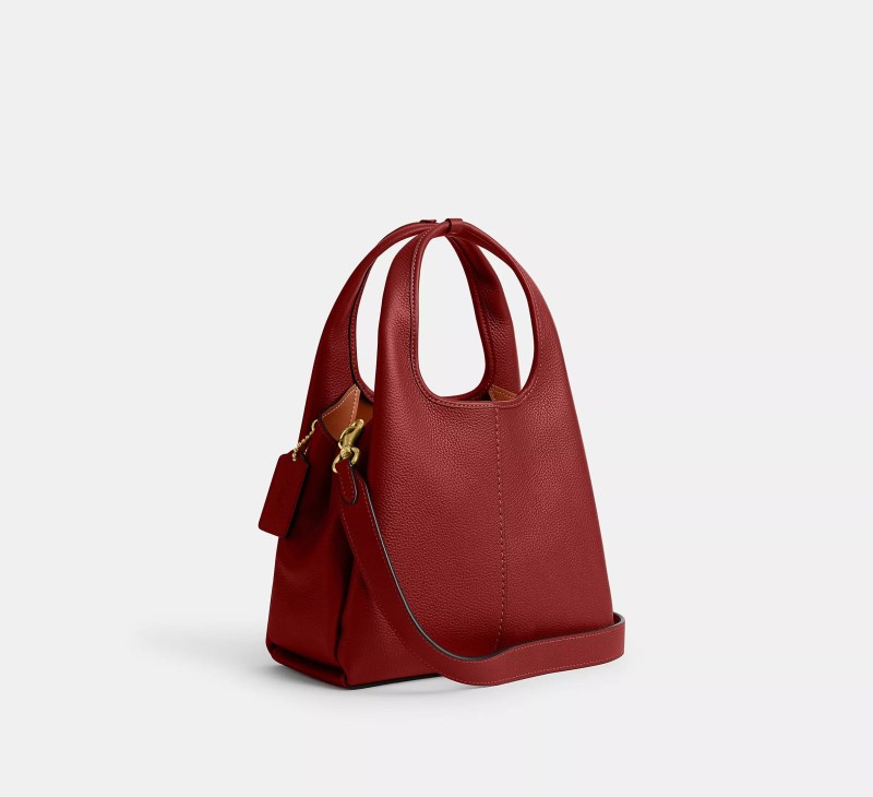 SAC ÉPAULE LANA ÉMAIL ROUGE COACH
